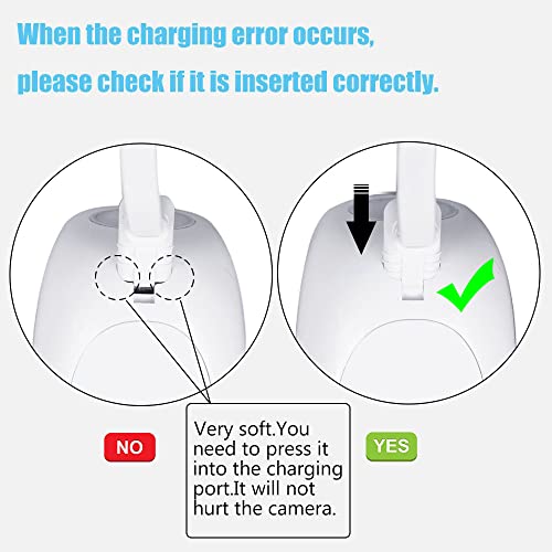 BECEMURU Arlo Camera Charger Cable, Weatherproof 6.56ft/2m Charging Cable for Arlo Pro/Arlo Pro 2/Arlo Go Camera with Quick Charge 3.0 Adapter,White Power Extension Cable+Adapter (Cable+Adapter)