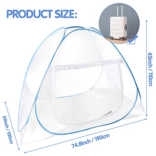 Tatuo Mosquito Net for Bed Portable Folding Net Bed with Bottom Pop up Mosquito Net Tent for Indoor and Outdoor Use Mosquito Netting for Adults Trip Camping Travel Home(74.8 x 39.3 x 43.3 Inch)
