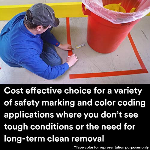 3M Vinyl Tape 764, General Purpose, 2 in x 36 yd, Orange, 1 Roll, Light Traffic Floor Marking, Social Distancing, Color Coding, Safety, Bundling