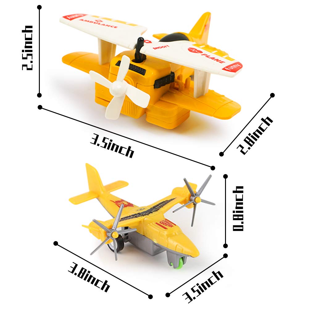 3 otters 8PCS Airplanes for Kids, Pull Back Airplanes Vehicle Playset Airplanes for Toddlers Friction Airplane Toy