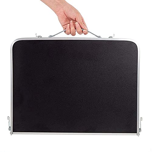 Amadj Foldable Laptop Table,Portable Standing Bed Desk, Bed Desk, Breakfast Serving Bed Tray, Portable Mini Picnic Table & Ultra Lightweight, Folds in Half with Inner Storage Space