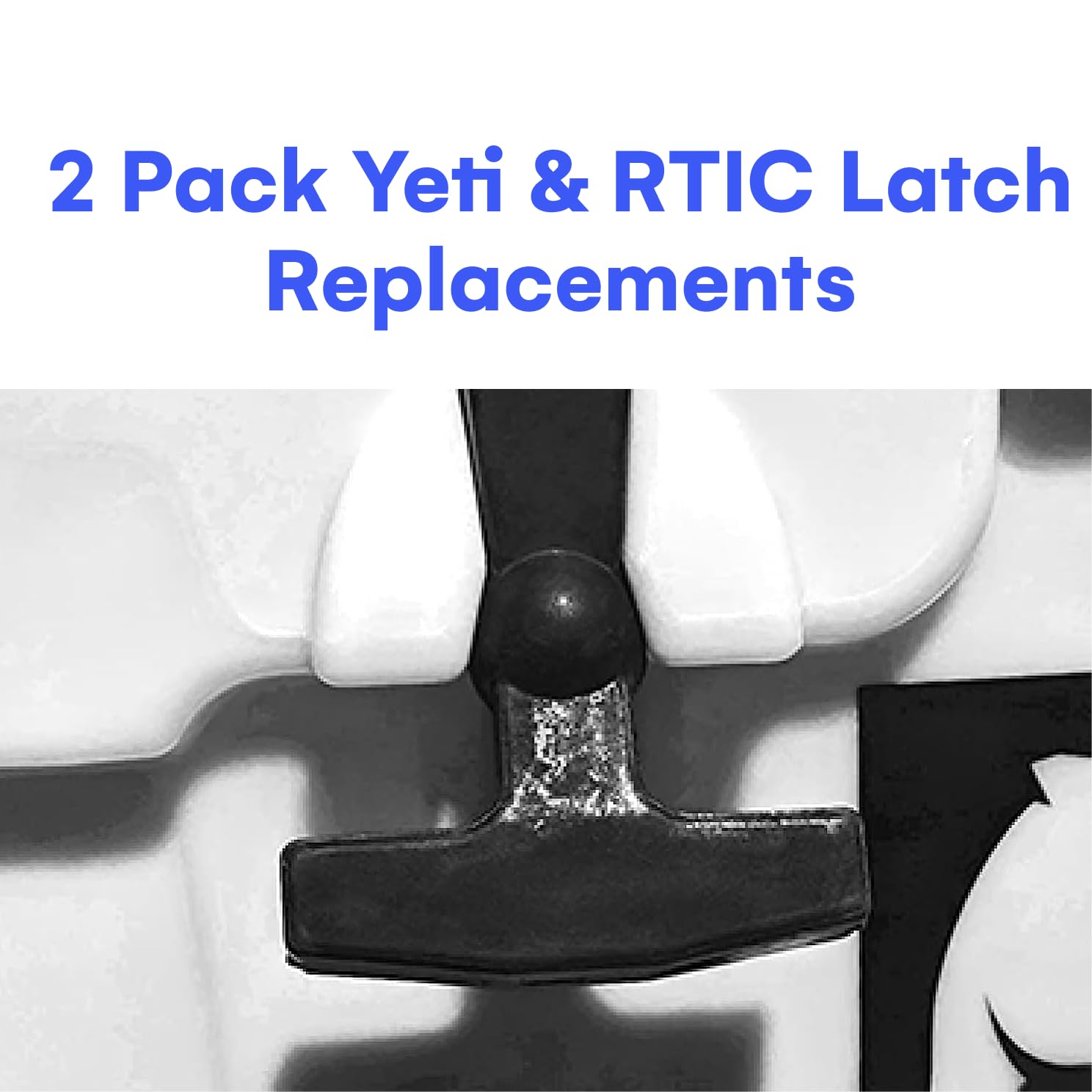 2-Pack Replacement Lid Latches Compatible With Yeti and RTIC Hard Coolers, Designed and Manufactured - Larger, Ergonomically Improved Design That Fits all Yeti Tundra Coolers (Traditional Orange)