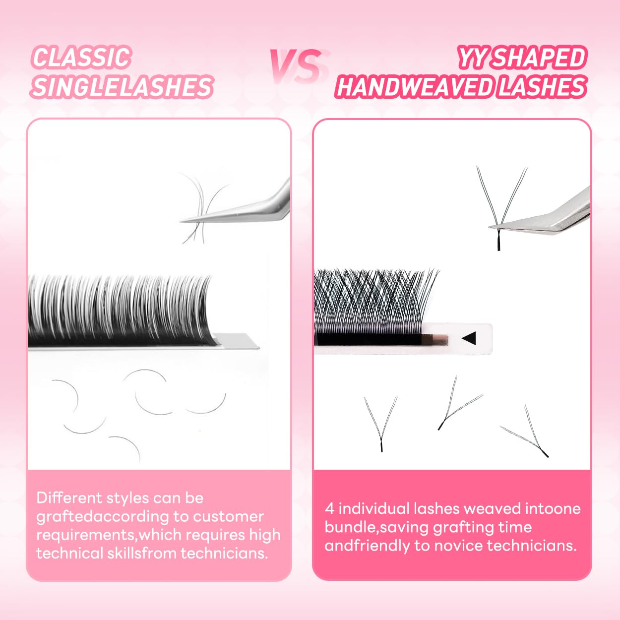 3D/4D/5D Eyelash Extension Lashes C Curl 0.07mm, 8-15mm Faux Mink Cluster Lash Extensions Soft Y Lashes Extensions Premade (0.05C/3P)