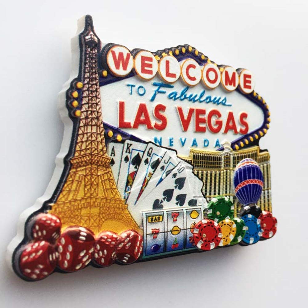 3D Famous Casino Las Vegas Nevada USA Fridge Magnet Souvenir Gift,Home & Kitchen Decoration Magnetic Sticker Las Vegas USA Refrigerator Magnet Collection
