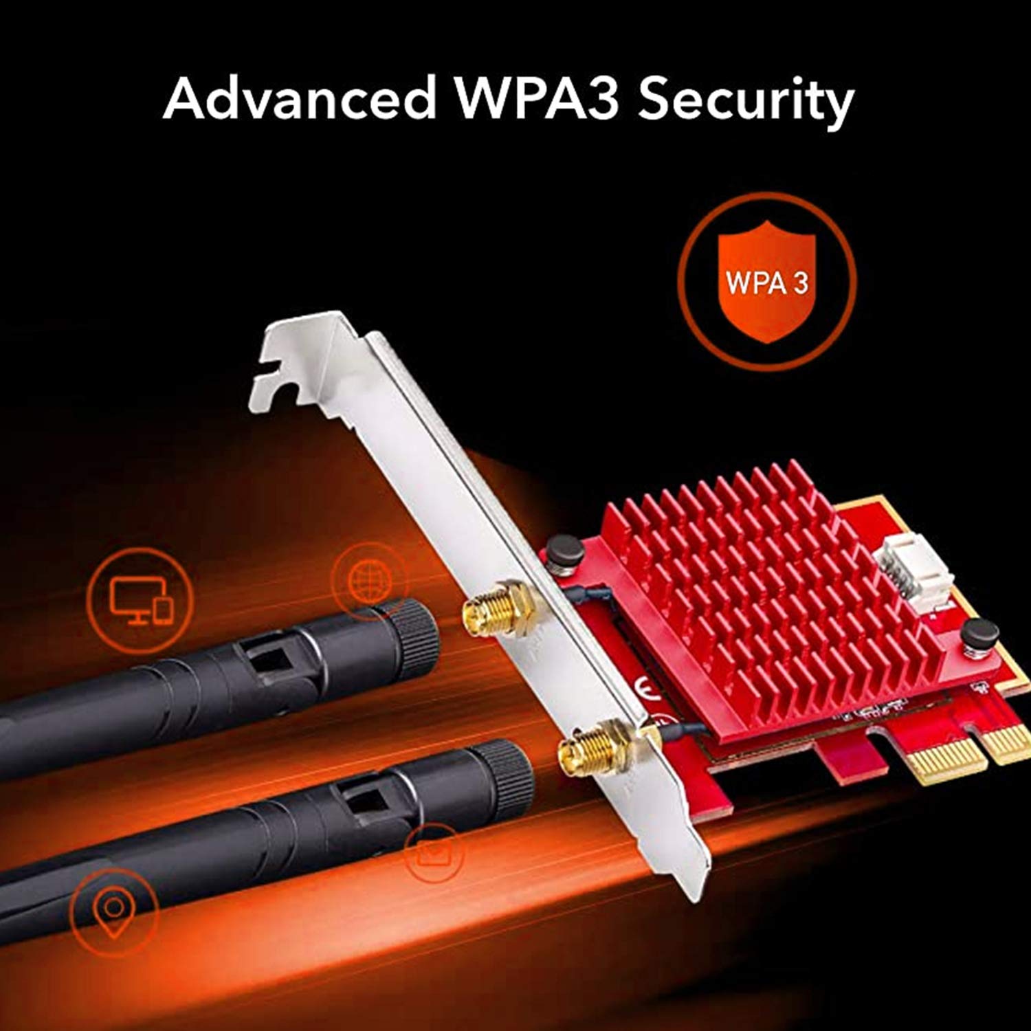 Wifi Card, TEROW AX3000 Wifi 6 PCIe WiFi Card For PC | Up to 3000Mbps | Bluetooth 5.0 | Heat Sink Tech | 802.11AX Dual Band Wireless Adapter with MU-MIMO, Ultra-Low Latency Supports Windows 10 (64bit)