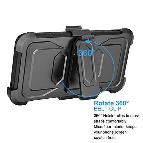 TJS Phone Case Compatible with Samsung Galaxy A71 5G (Not Fit Galaxy A71 4G (SM-A715F/DS)/Verizon A71 5G UW), Belt Clip Holster Hybrid Kickstand Heavy Duty Cover (Black)