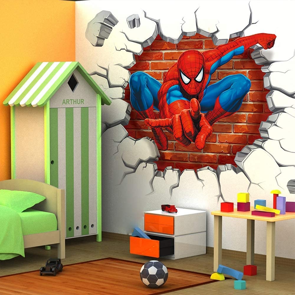 3D Wall Decals Peel and Stick, Removable DIY Wall Stickers for Boy Kids Bedroom Nursery Playroom Decoration