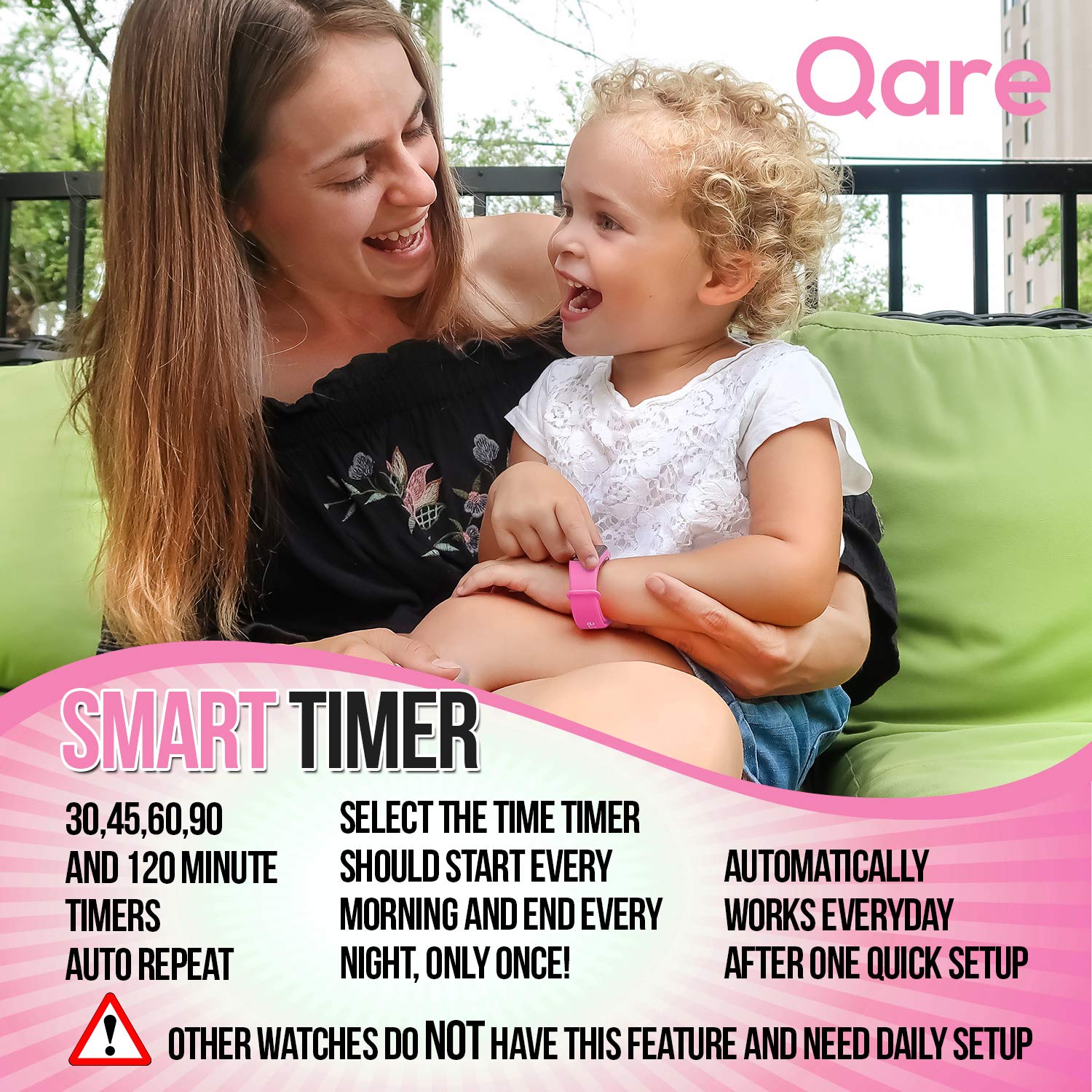 Premium Potty Training Watch & Charts Bundle - Only Watch with Multiple Alarms (16) to Fit Your Schedule & Easy to Use Smart Timer - Water Resistant - Princess Theme (Pink)