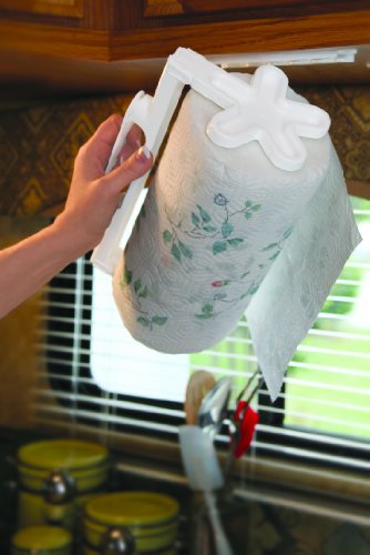 Camco Pop-A-Towel- Mountable or Portable Paper Towel Holder Dispenser, Keep Paper Towels Clean, Conserve Space in Your RV Kitchen (White) (57111)
