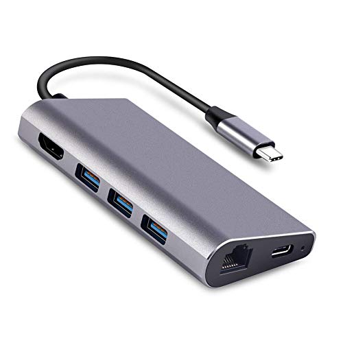 XUNMAIFHB Portable Docking Station,Type-c Docking Station USB-C Converter HDMI 8-in-1 Type c hub Multi-Function hub Fast Transmission