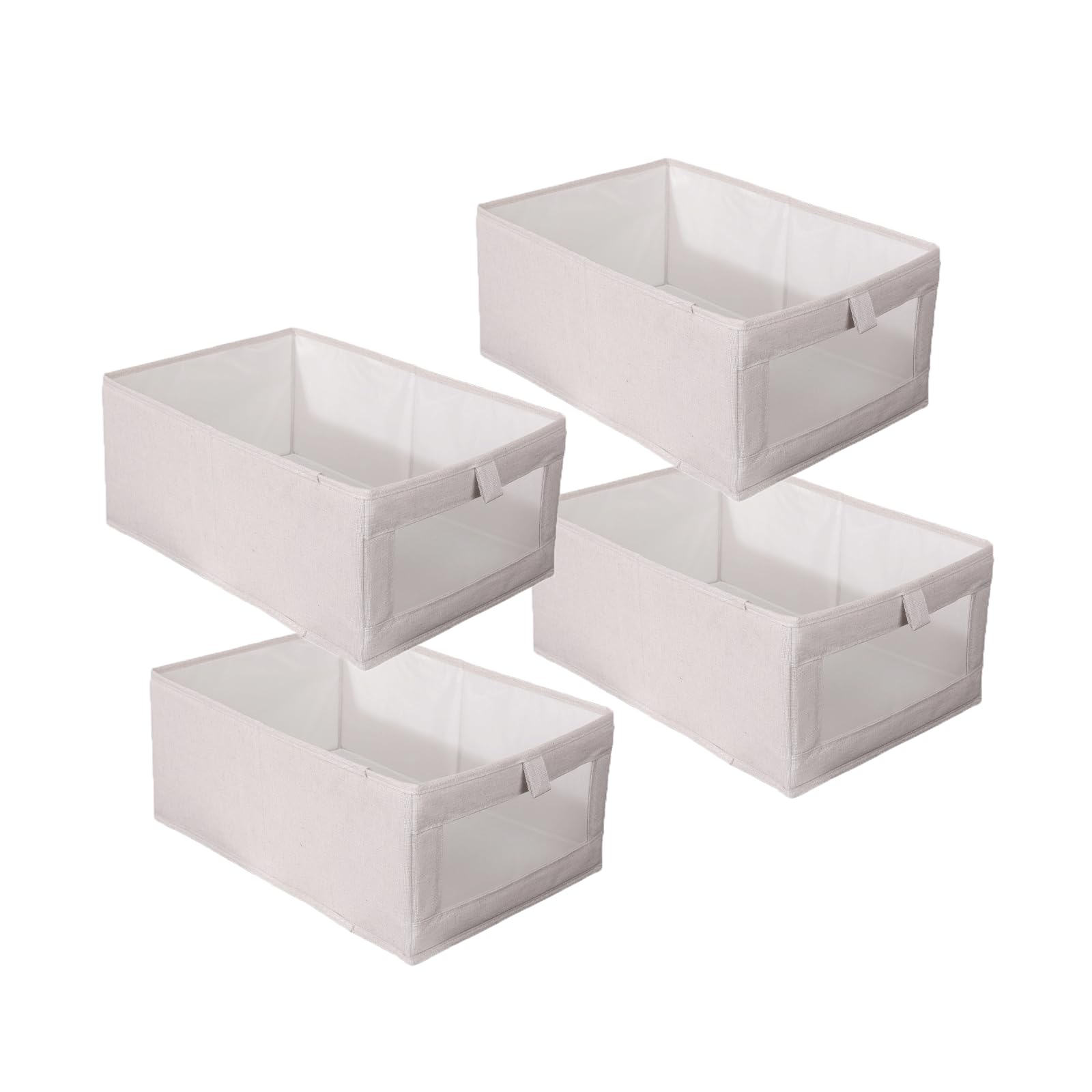 ACOMOON, 4 Pack, Linen Closet Organizers and Storage, Closet Storage Boxes, Closet Organizer, Fabric Storage Bins, Shelf Baskets, Collapsible Storage Bins, Storage Box with Viewable Window