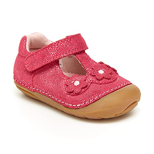Stride Rite Girls Soft Motion Viviana Mary Jane Flat, Pink, 4 Wide Toddler