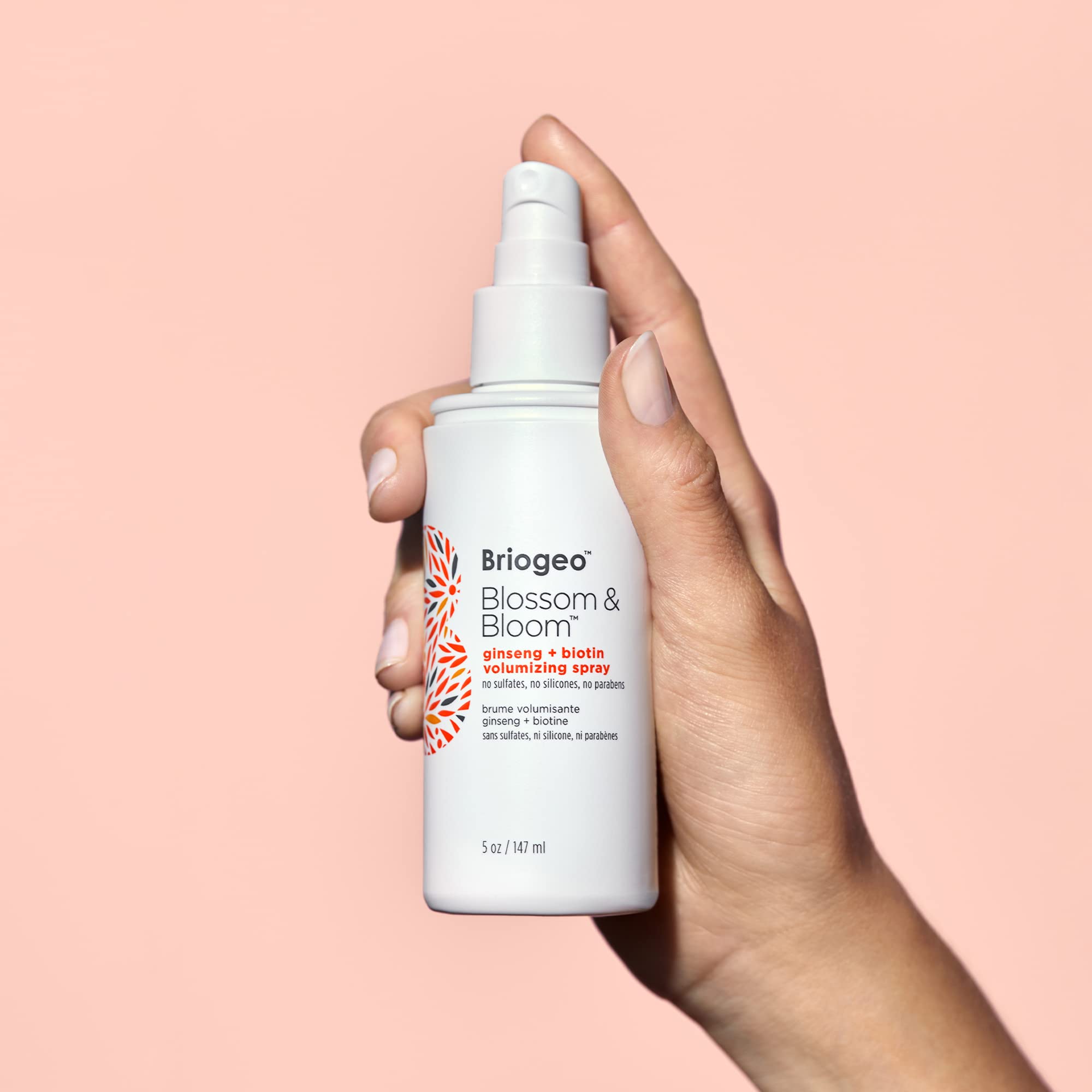 Briogeo Blossom and Bloom Ginseng and Biotin Volumizing Spray, Volumizing Styler for Fine, Thin, Limp Hair, Vegan, Phalate & Paraben-Free, 5 oz