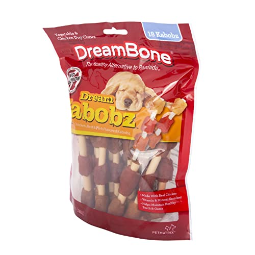 DreamBone Dream Kabobz, Rawhide Free Dog Chew Sticks Made Made with Real Chicken and Vegetables, 18 Count