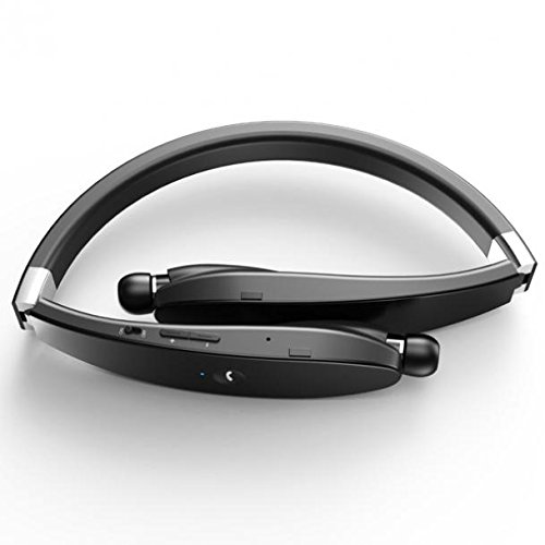 Neckband Wireless HiFi Sound Headset w Retractable Earbuds Premium Earphones Headphones Hands-Free Mic [Folding] for Amazon Fire HD 10, 8, Kindle DX, Fire, HD 6, 7, 8.9, HDX 7, 8.9