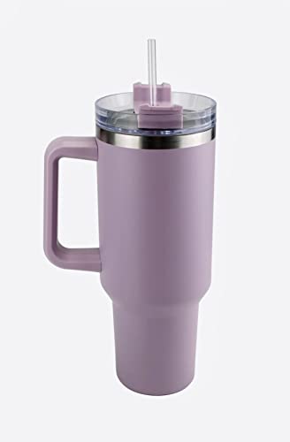 Aesthetic Adventure Quencher 40oz Stainless Steel insulated Tumbler with Handle and Straw - Lavender