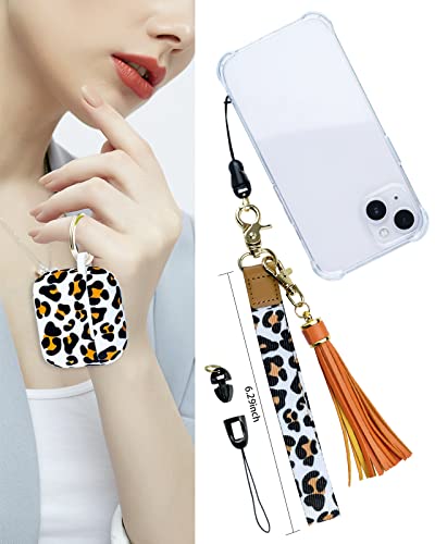 Airpods 3rd Generation Case with Keychain Wristlet, OULRAEFS Soft Silicone Skin Case Cute Airpod Case 3rd Generation Protective Case Cover with Wrist Lanyard for Airpods 3 2021 Gift for Women, Leopard