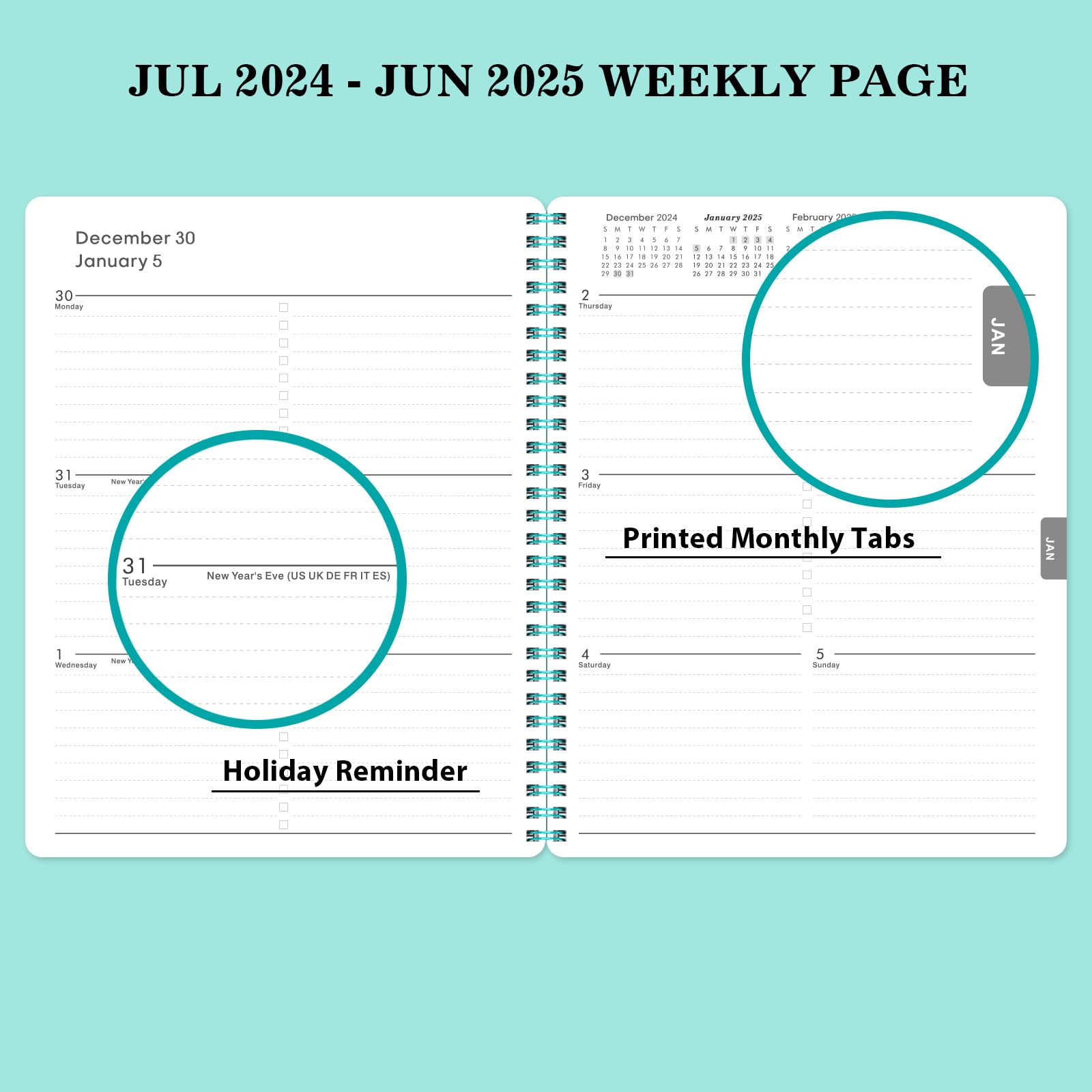 2024-2025 Planner - Jul. 2024 - Jun. 2025, 8" x 10", Planner 2024-2025, Weekly & Monthly Planner 2024-2025, Flexible Cover, to-Do List, Twin-Wire Binding