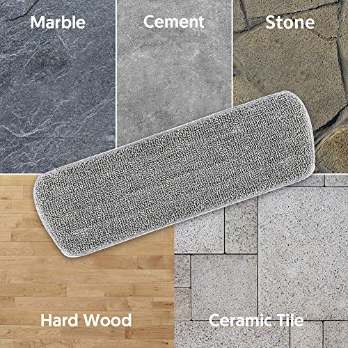 HOMTOYOU Microfiber Spray Mop Pads Reusable Washable Mop Flat Replacement Heads Refill Pack for Dust Wet Or Dry Floor Cleaning and Commercial Cleaning Refills -3Pack