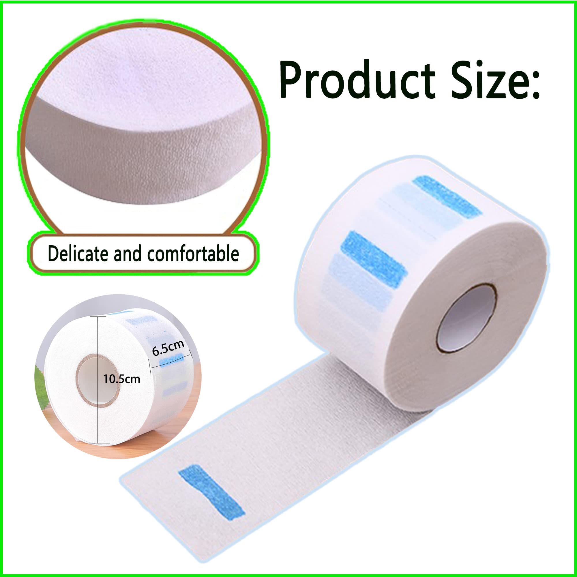 3Rolls Disposable Barber Paper Neck Strips,300 Strips Professional Stretchy Paper Neck Band ,Each Roll About 100pcs,Professional Stretchy Paper Neck Band Protector Hairdressing Accessory Tool(White)