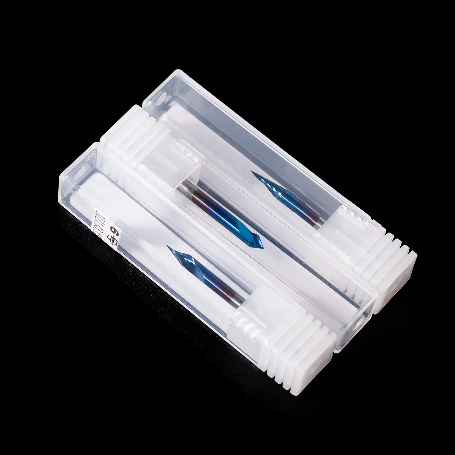3pcs 20/30/60 Deg 0.1mm 2-Flute Spiral Engraving V-Bit Set for Wood Carving Milling, 1/8” Shank CNC Router Bits, Nano Blue Coating Carving Bit for Wood MDF Lettering Sign Making