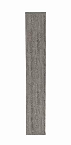 Coaster Furniture Geometric Cubed Rectangular Bookcase 11.5" D x 35.5" W x 70.75" H Weathered Grey 800512