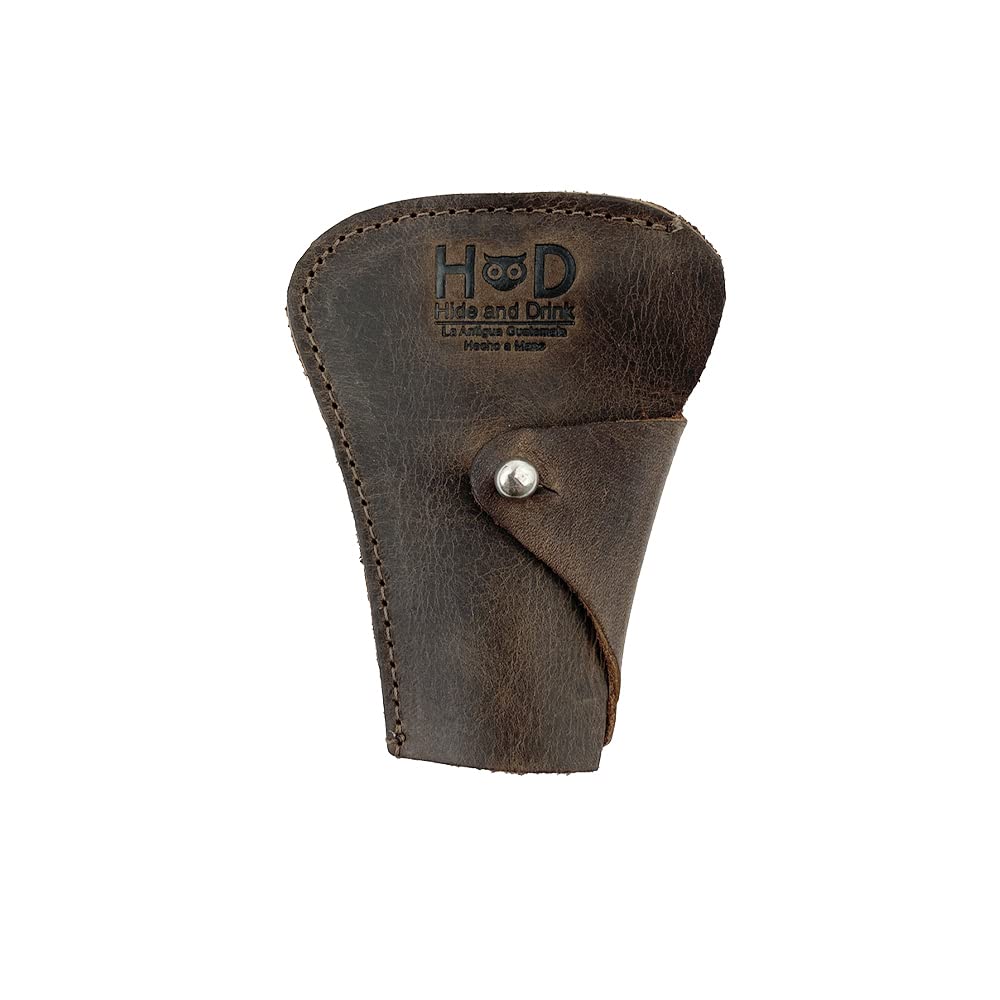 Hide & Drink, Razor Cover, Protective Case, Barber Essentials, Handmade from Full Grain Leather (Bourbon Brown)