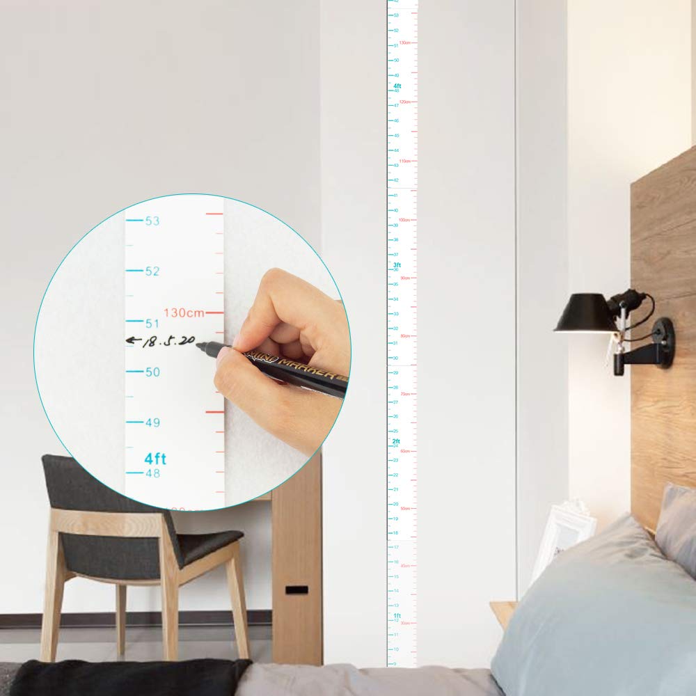 Growth Chart for Kids Height Chart Ruler Wall Decor for Measuring Kids Boys Girls, White (Large 83''x1.97'')