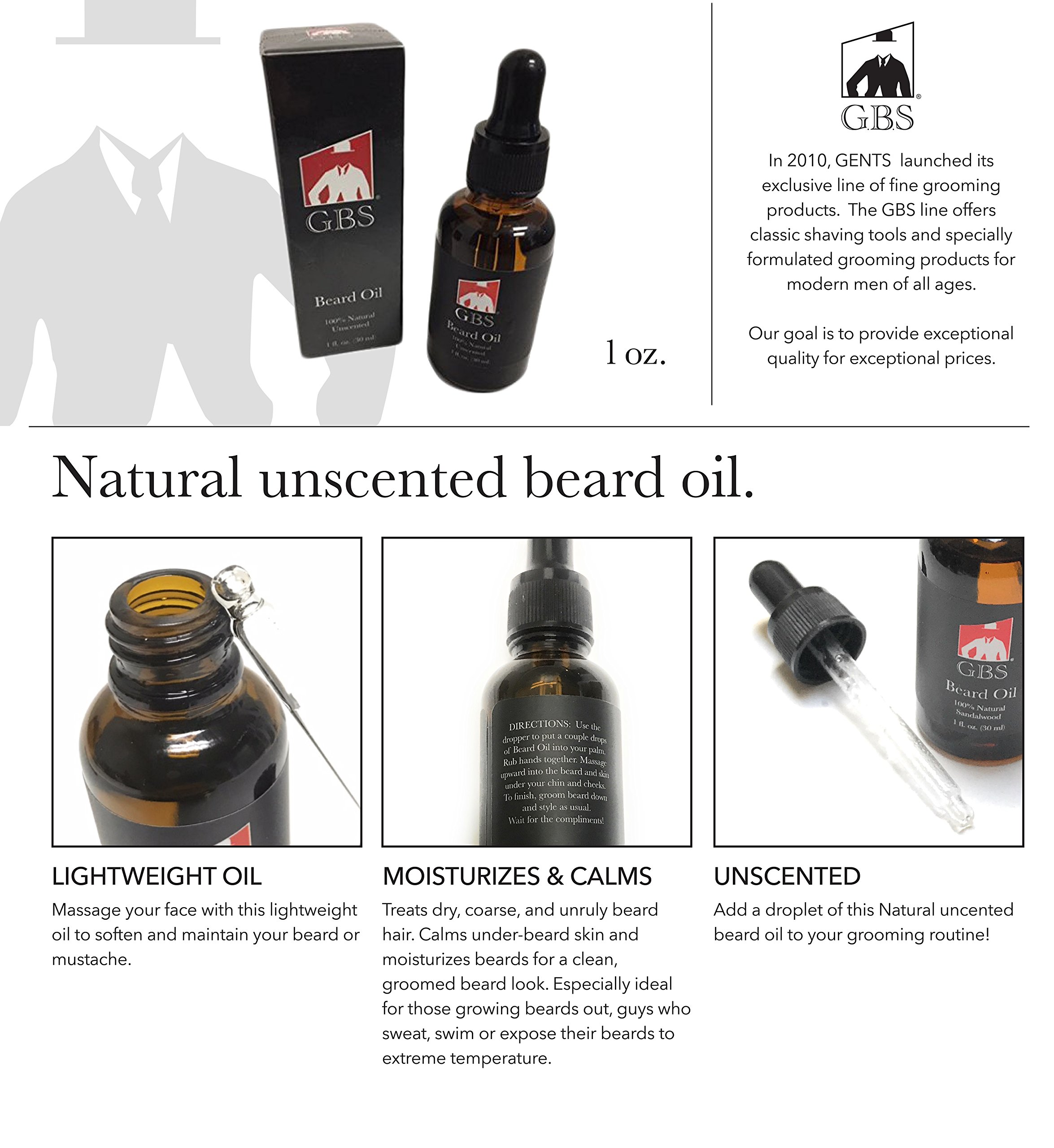 G.B.S Natural Beard Oil and Dropper, 1fl oz