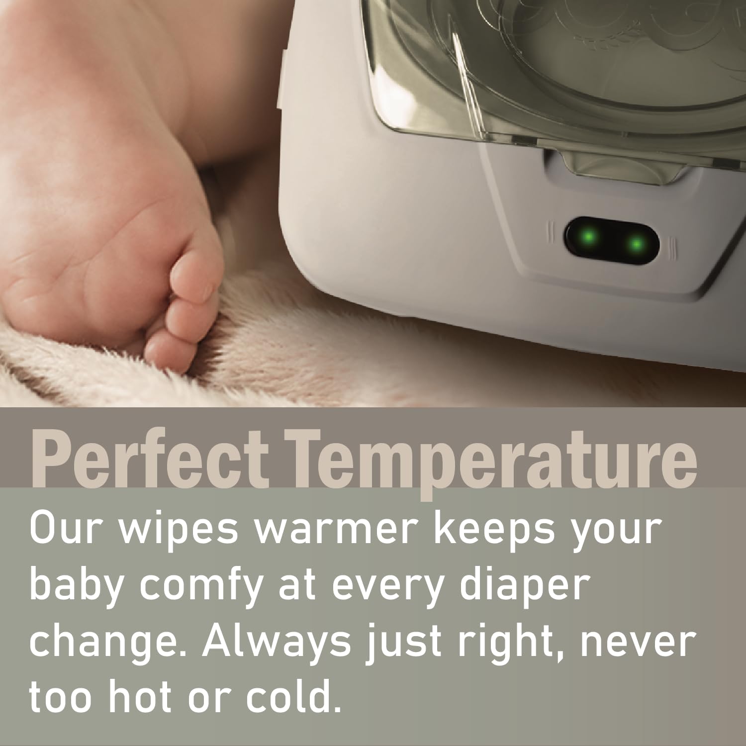 GOGO Pure Baby Wet Wipe Warmer and Wet Wipe Dispenser, Advanced Features - 4 Bright Auto Off LED Ample Lights for Nighttime Changes, Dual Heat for Baby's Comfort, Improved Design and Only at Amazon