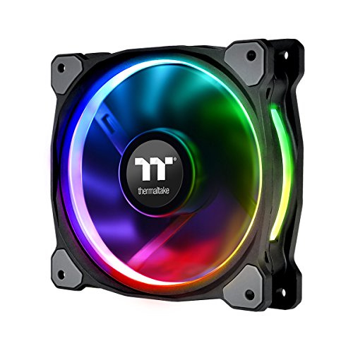 Thermaltake CL-F054-PL12SW-A Riing Plus 12 LED RGB Radiator Fan - Black (Pack of 5)