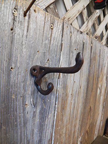 Coat Hat Hooks Cast Iron Lot Set of 12 Double Hook 3.25" Antique Vintage Style