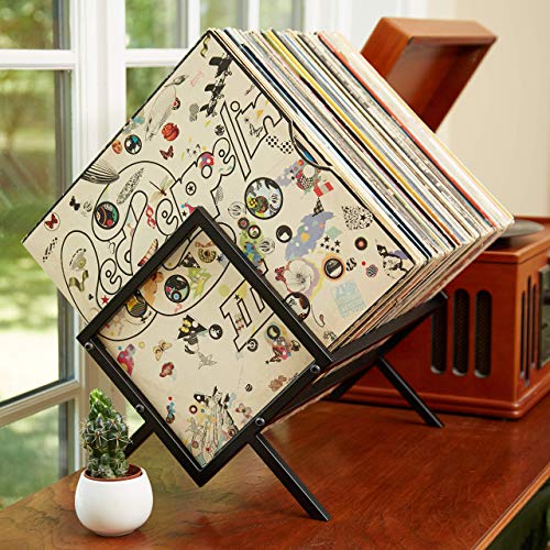 MODERN VINYL Record Holder - Matte Black Metal - 80-100 LP Storage - Simple, Quick Assembly - Vinyl Display, Storage - High-End Design - Protects Vinyl - Organize Albums - Book, Magazine, Files