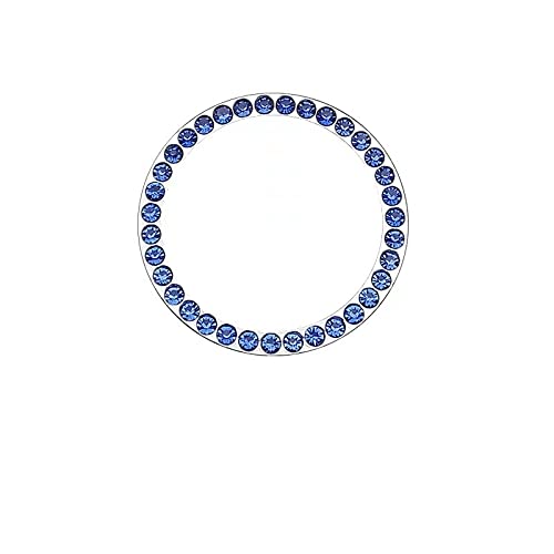 3PCS Bling Car Interior Decoration Crystal Diamond Sticker Start Button Ring Emblem Sticker Key Ignition Starter & Knob Ring(Blue)