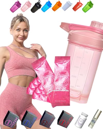 3 Individual Sachets of bHIP Pink Hormones Vitamins Drink Mix for Today's Busy Women,Provide Hours of Natural Energy & Perfect for Intense Workouts(Support Noni Gia & i-Blue),Bonus A Color Shaker Cup.