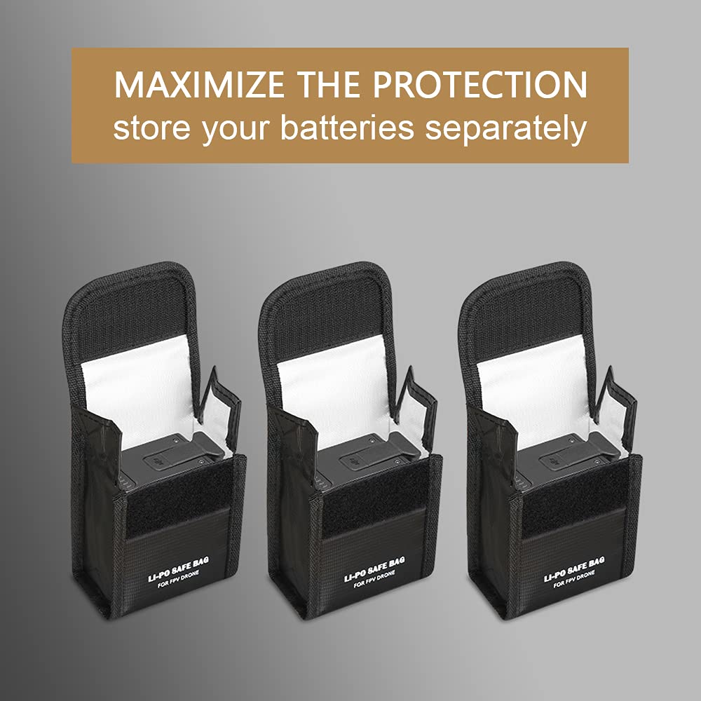 Arzroic Battery Safe Bag Fireproof Case for DJI FPV Drone Accessories Battery Holder Protector