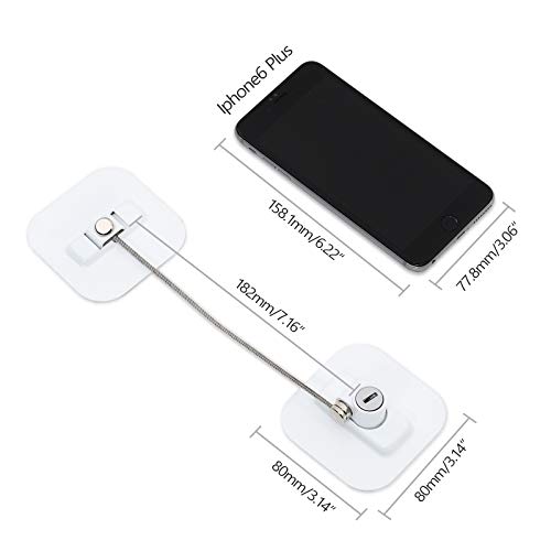 2 Pack Fridge Lock, Refrigerator Lock with Keys Child Safety Cabinet Locks Refrigerator Door Lock Freezer Lock with Strong Adhesive (White)