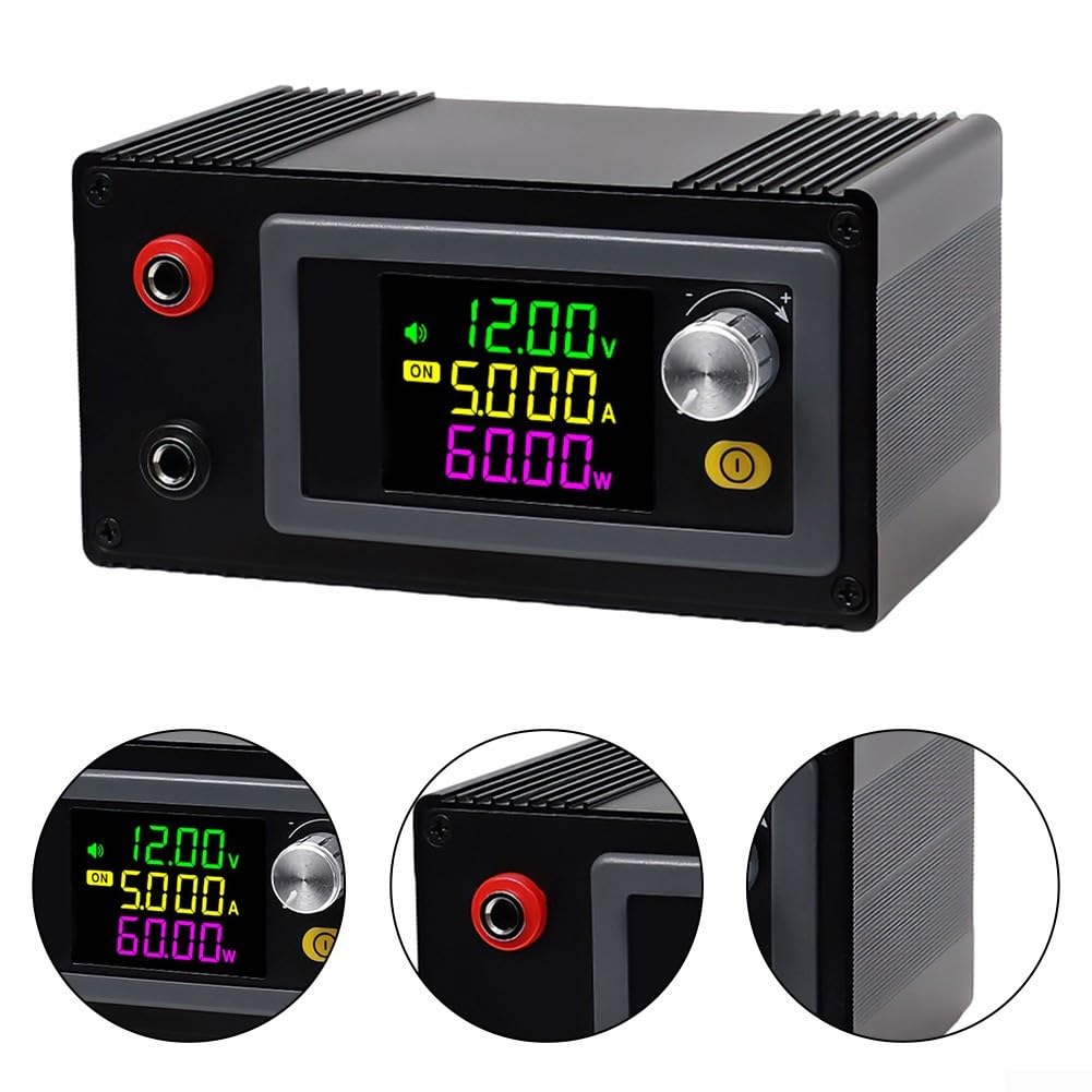 60W Regulated Voltage Power Supply With Fan Cooling System, Adjustable Switching DC Regulated Bench Power Supply, DC Voltage Transformer, Shows Voltage, Current, Power, Capacity, Energy