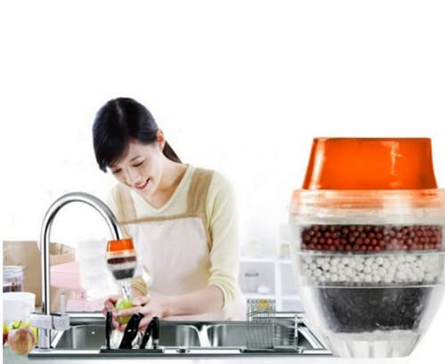 3 Pack Faucet Mount Filters, Faucet Water Purifier, Five-Layer Filter Activated Carbon Filter Suitable for faucets with a Diameter of 0.51-0.63 inches for Home Kitchen and Bathroom