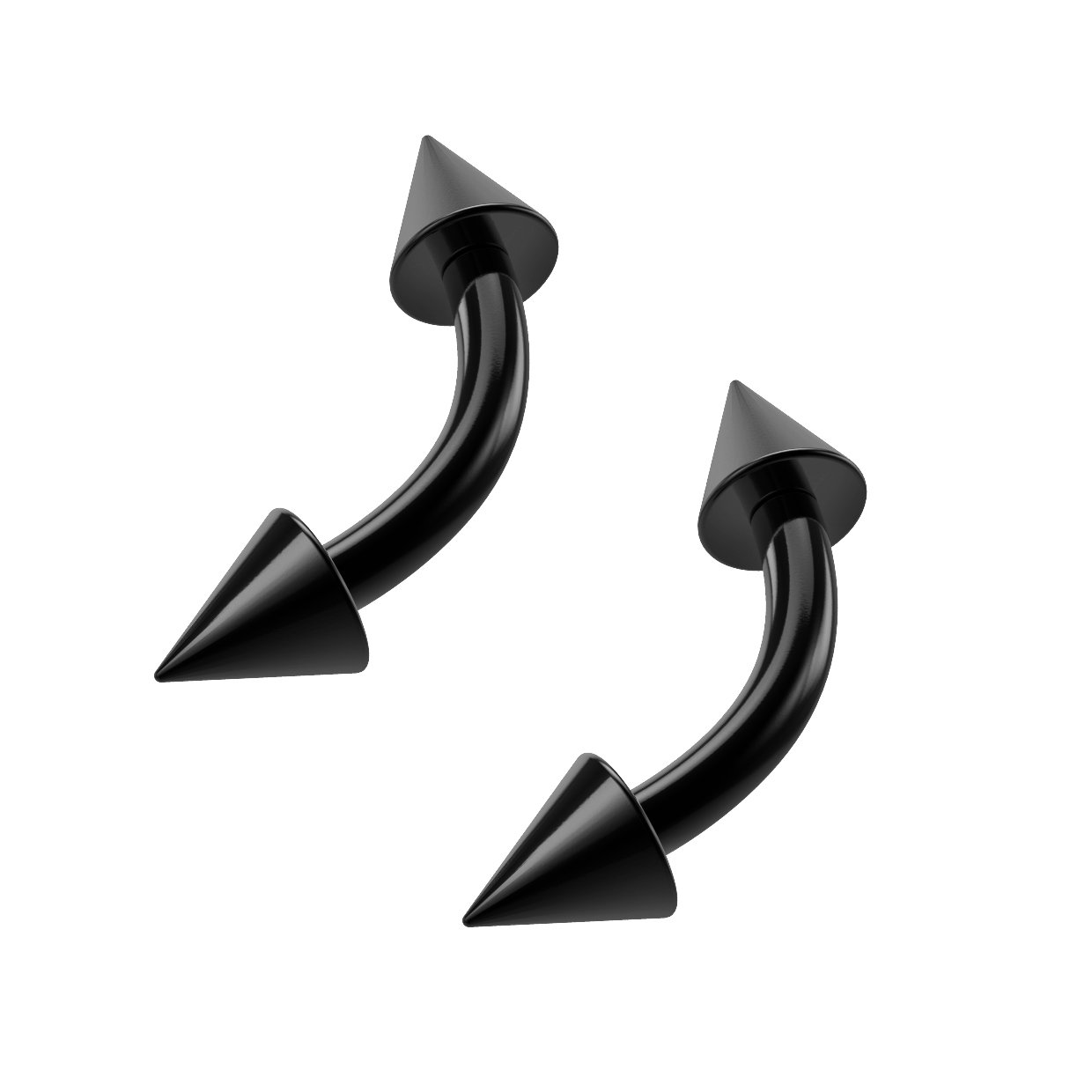 2pc 16g Vertical Labret Curved Lip Spikes Eyebrow Cartilage Barbells Daith Earrings Mens Womens 8mm