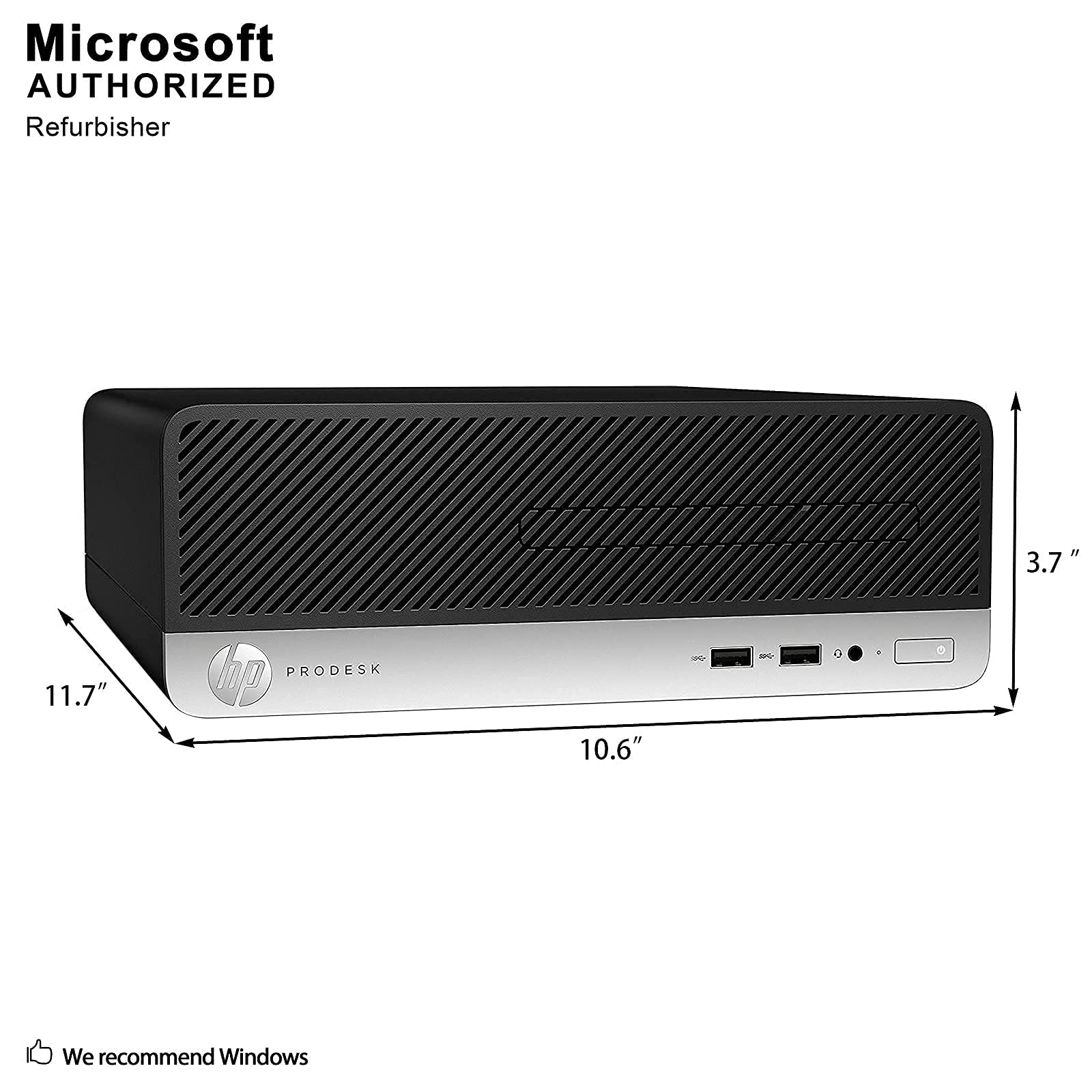 HP ProDesk 400 G4 Small Form Factor Desktop PC, Intel Pentium G4400 3.3GHz, 8G DDR4, 512G SSD, WiFi, BT 4.0, DVD, Windows 10 64-Multi-Language Support English/Spanish/French(Renewed)