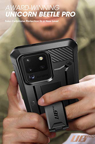 SUPCASE UB Pro Series Designed for Samsung Galaxy S20 Ultra 5G Case, Built-in Screen Protector with Full-Body Rugged Holster & Kickstand for Galaxy S20 Ultra (2020 Release) (Black)