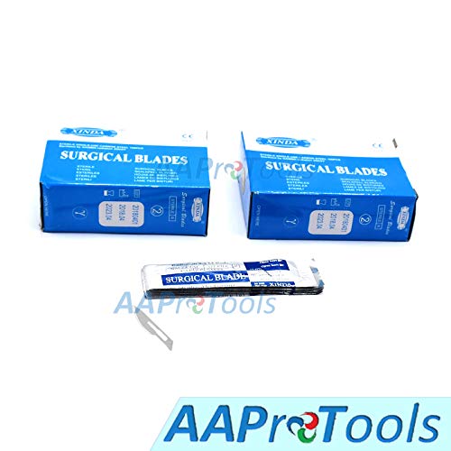 AAProTools 200 Surgi Sterile Scalpel Handle Blades # 24 (2 Free Handle #4)