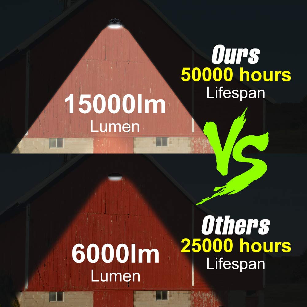 Area Lights for Outdoor Dusk to Dawn,100W LED Barn Light ,15000 Lumens,Wall lamp 5000K Daylight,Yard Lights Outdoor Waterproof IP65 ,Street Light Sensor,100-277V,Security Floodlight,5-Year Warranty