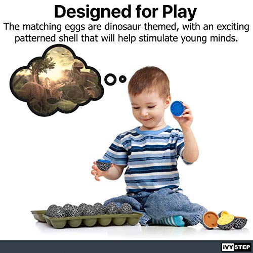 Matching Dinosaur Toy Egg Set for Toddlers β Educational Dino Eggs Fun Easter Basket Stuffers, Learning Games & Resources, Puzzle Game, Party Supplies, & Party Favor - Toys for Baby Boy, Girl, Toddler