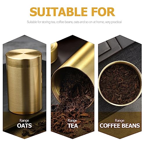 Airtight Containers Tea Canister Sealing Tea Jar Polished Tea Leaf Storage Jar Vintage Tea Canister Coffee Bean Can Copper Canister Food Container (11X6.5cm) Containers for Food