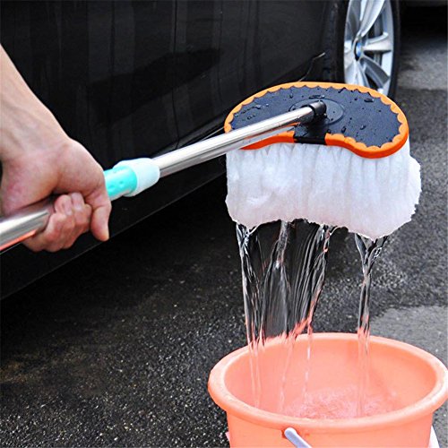 GCARTOUR Car Cleaning Mop Soft Milk Silk Wiping Wet Mop Car Wash Brush Duster Cleaning Tool(No Handle)
