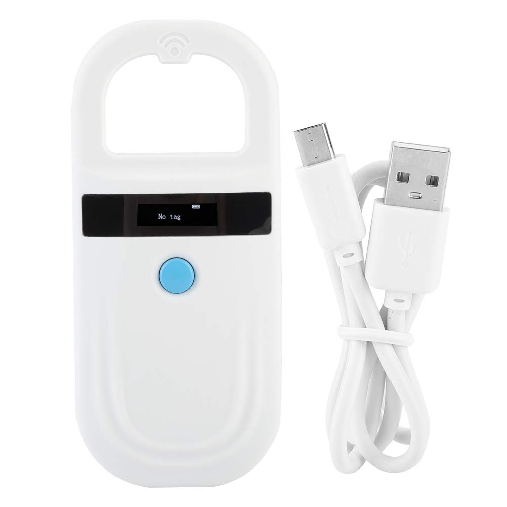 ASHATA Pet Microchip Scanner, Rechargeable Animal Chip ID Scanner OLED Display Support FDX B ISO11784 / 11785 EMID Handheld RFID Reader for Animal/Pet/Dog/Cat
