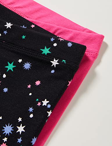 Amazon Essentials Girls' Leggings (Previously Spotted Zebra), Pack of 5, Aqua Green/Navy/Pink/Stars/Stripe, Small