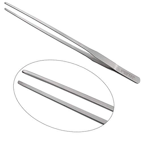 FEITA Aquarium Tweezer Set Long Stainless Steel Curved & Straight Aquarium Feeding Tweezers Scissors Maintenance Tools Kit (3 Pcs)